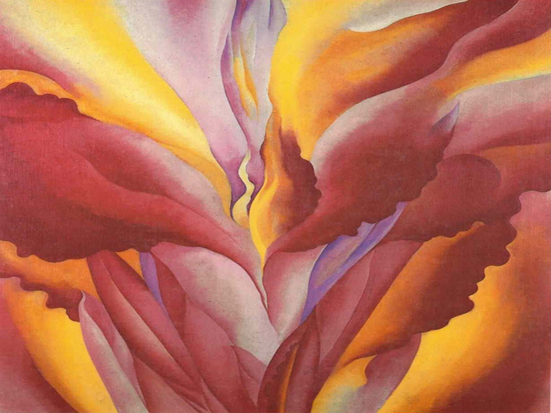 Georgia O'keeffe: “red Cannas”, Extremely Rare Vintage Bookplate Print ...