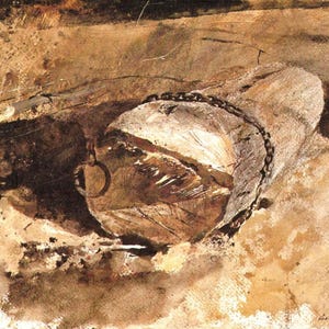 Andrew Wyeth: “log and Chain", Extremely Rare Vintage Bookplate Print ...