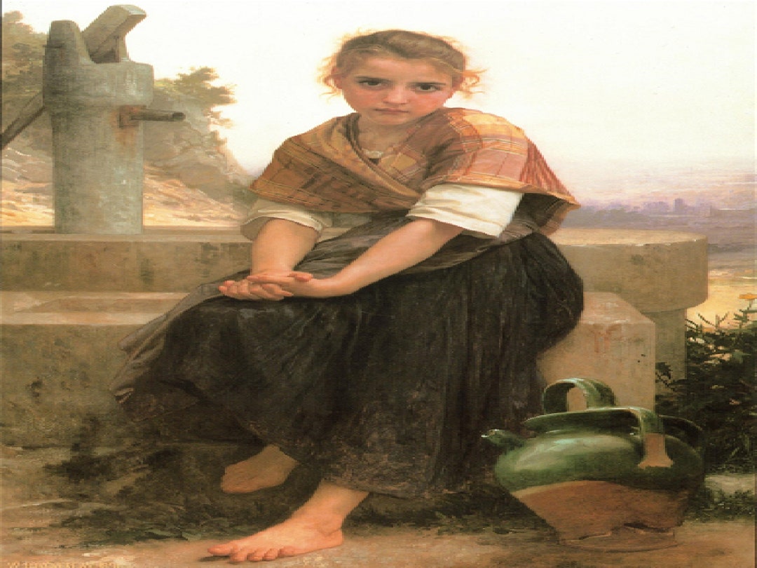 William Bouguereau: “the Broken Pitcher", Extremely Rare Original ...