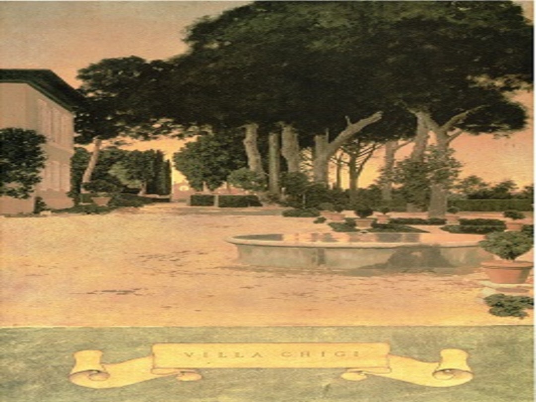 Maxfield Parrish: "villa Chigi, Rome", Very Rare Original Vintage ...