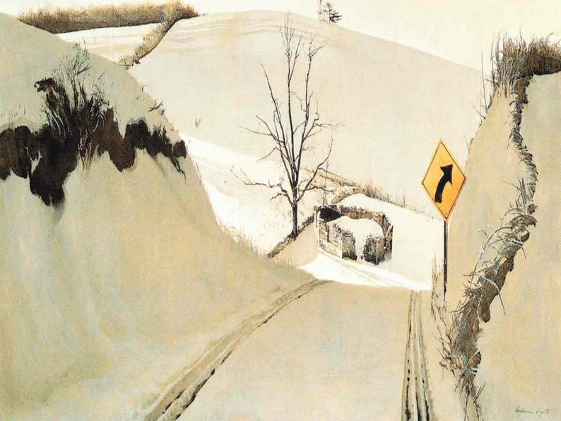 Andrew Wyeth: ring Road, Extremely Rare Vintage Bookplate Print ...