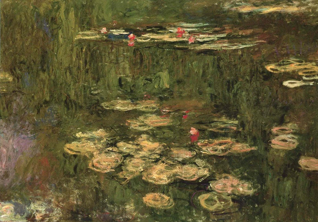 Claude Monet: “water Lilies, Evening Ii", Extremely Rare Vintage ...