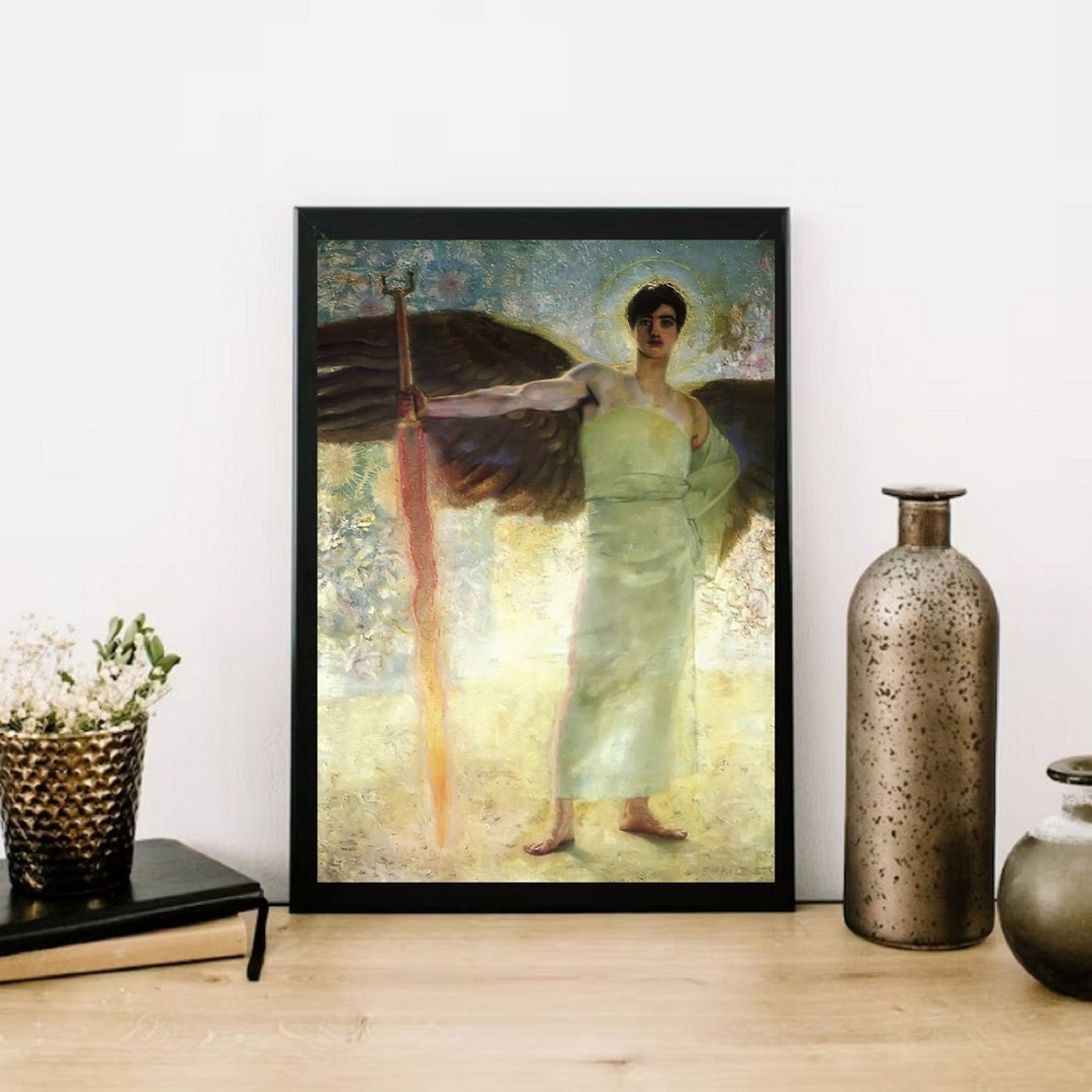 Giclée Fine Art Print; "the Guardian of Paradise" by Franz Von Stuck ...