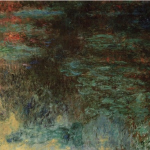 Claude Monet: “water Lilies (evening)", Very Rare Vintage Bookplate ...