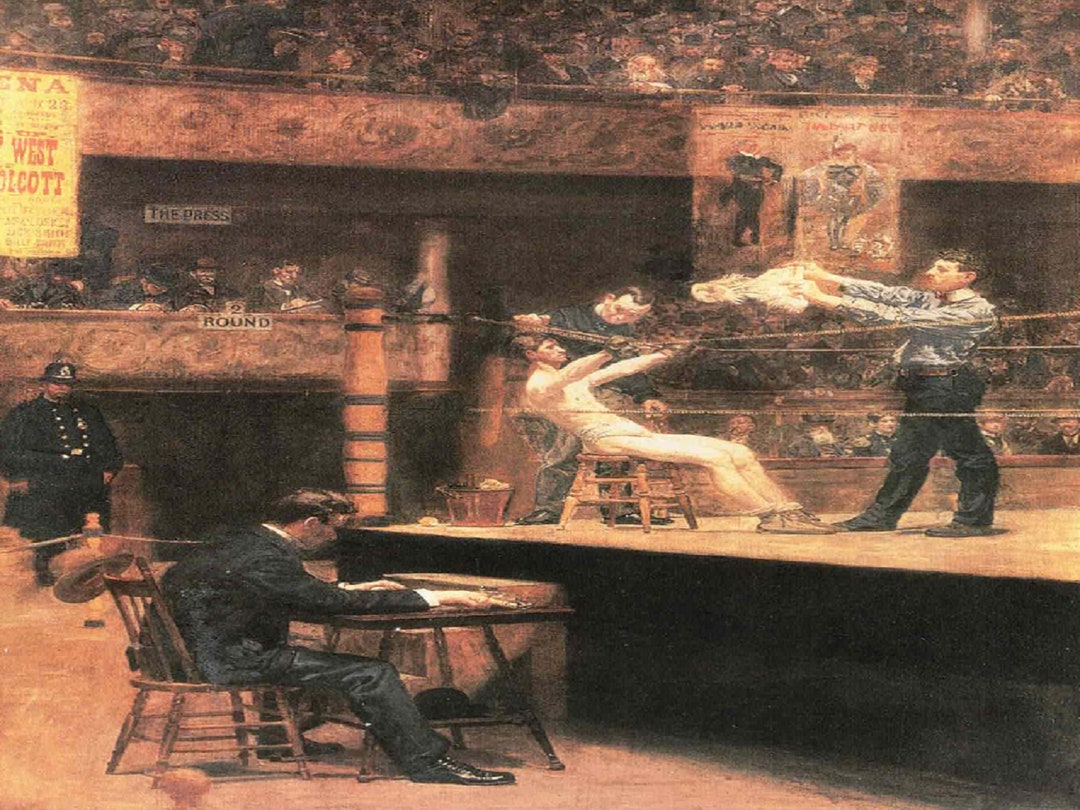 Thomas Eakins: “between Rounds", Extremely Rare Original Bookplate Print, Painting Circa 1899 ...