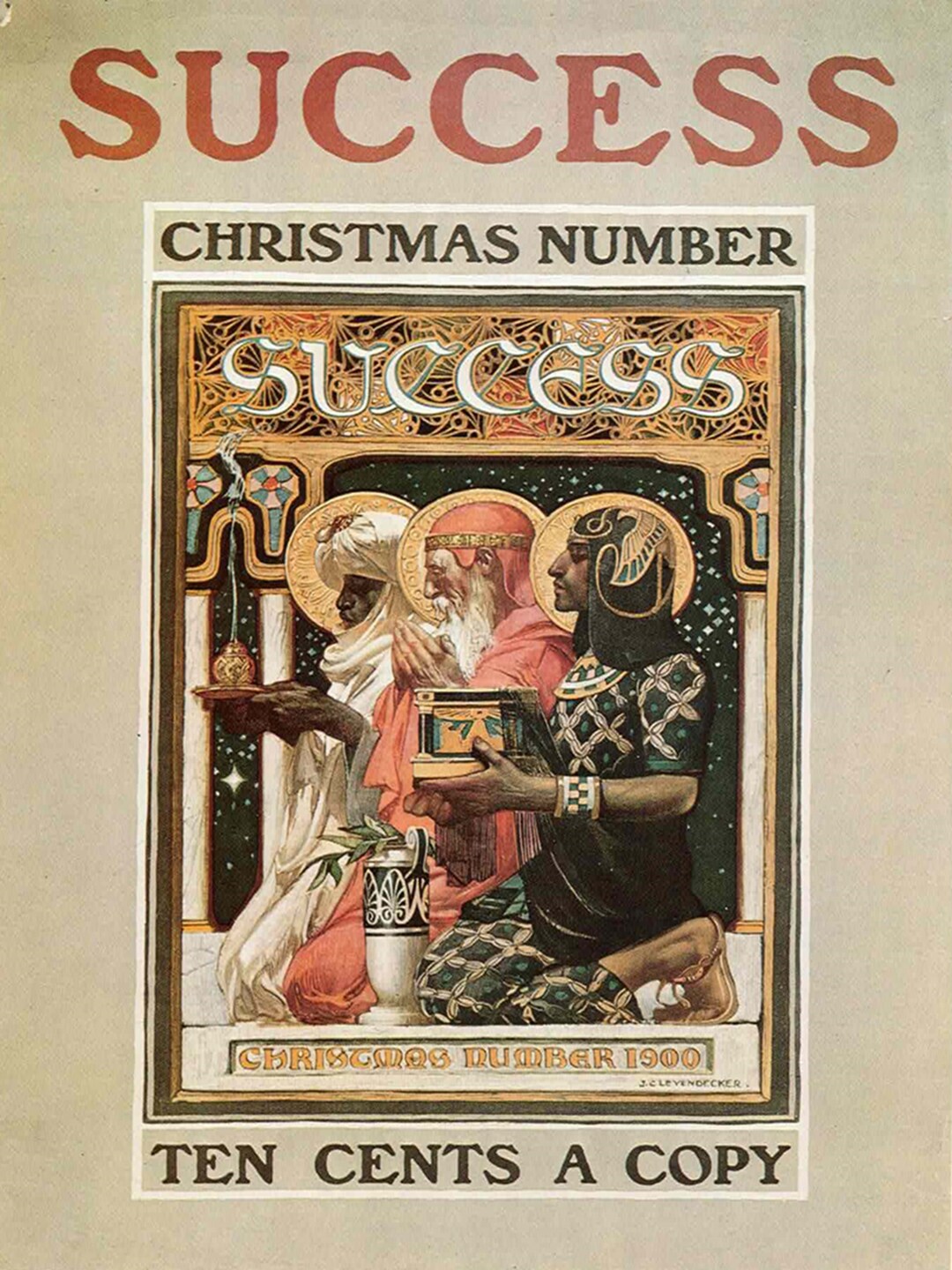 J.C. Leyendecker: “success Magazine Poster for Christmas Number, 1900 ...
