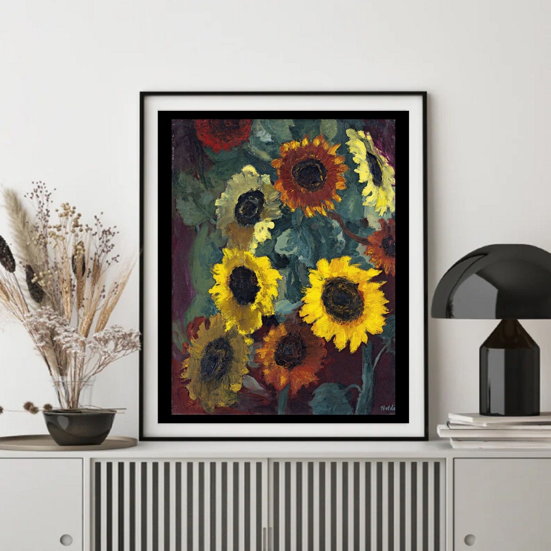 Emil Nolde: sunflowers, Extremely Rare Print Painting Circa 1936 ...