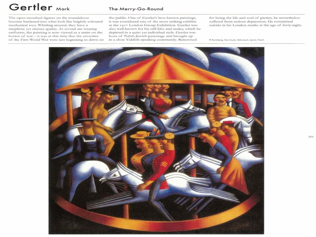 Mark Gertler: “the Merry-go-round", Extremely Rare Original Bookplate ...