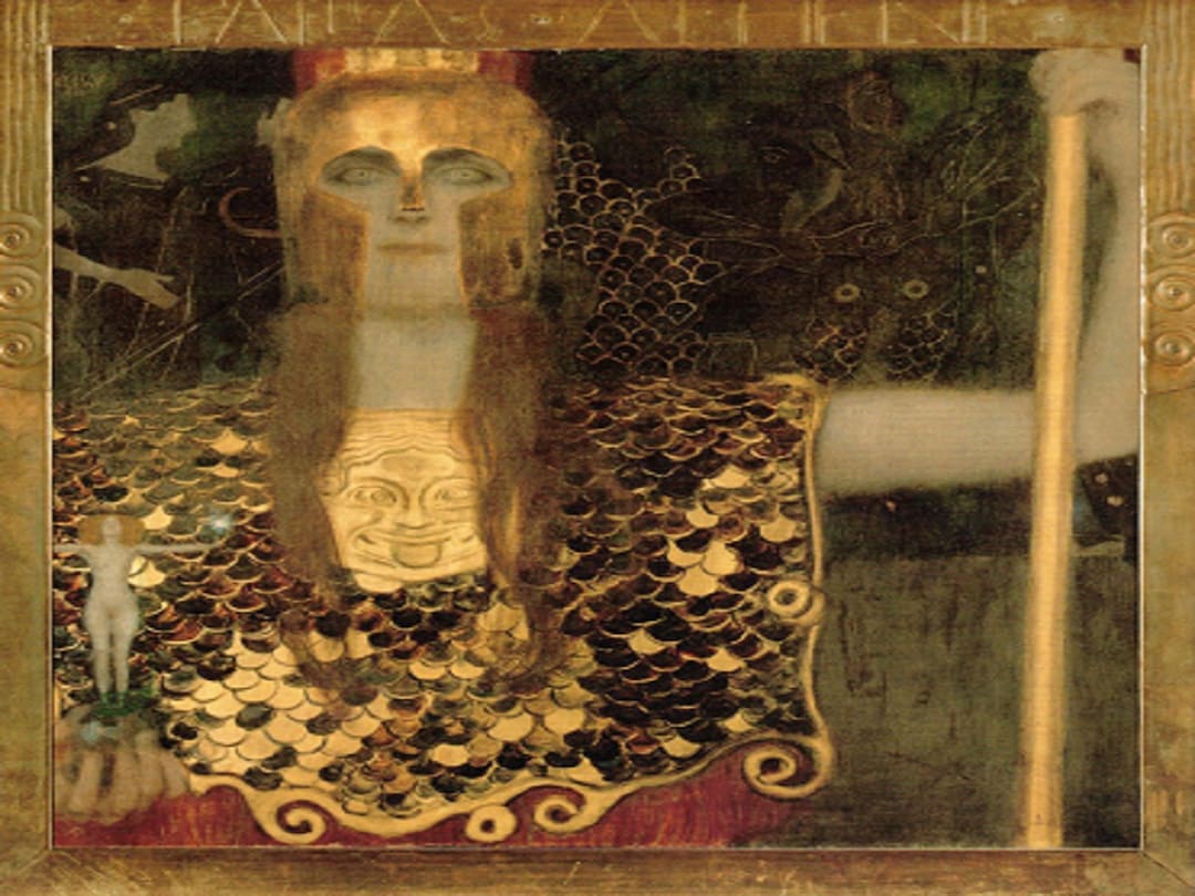 Gustav Klimt: "pallas Athena", Extremely Rare Original Bookplate Print ...