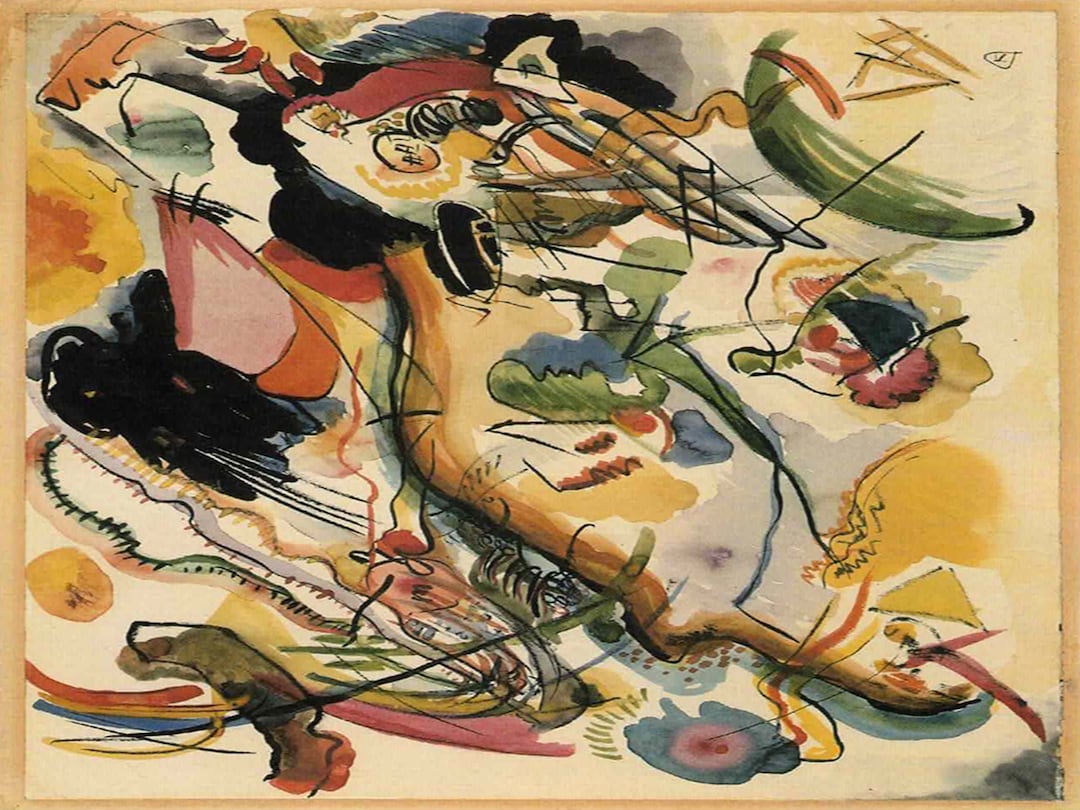 Wassily Kandinsky: “study", Extremely Rare Vintage Bookplate Print ...
