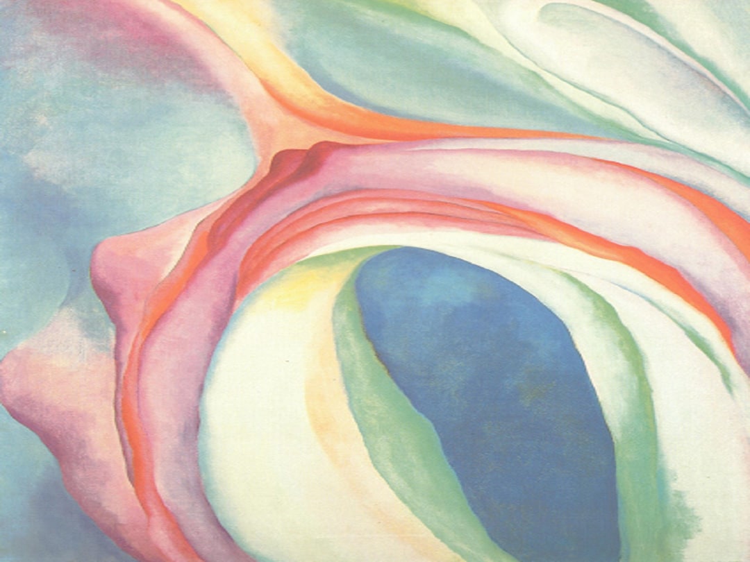 Georgia O'keeffe: “music—pink and Blue II”, Extremely Rare Original ...
