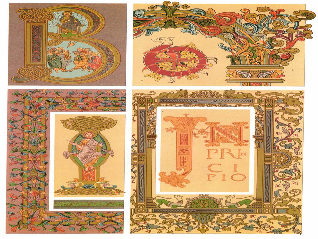 Medieval: Manuscript Decorations, 8th-10th Centuries", Extremely Rare ...