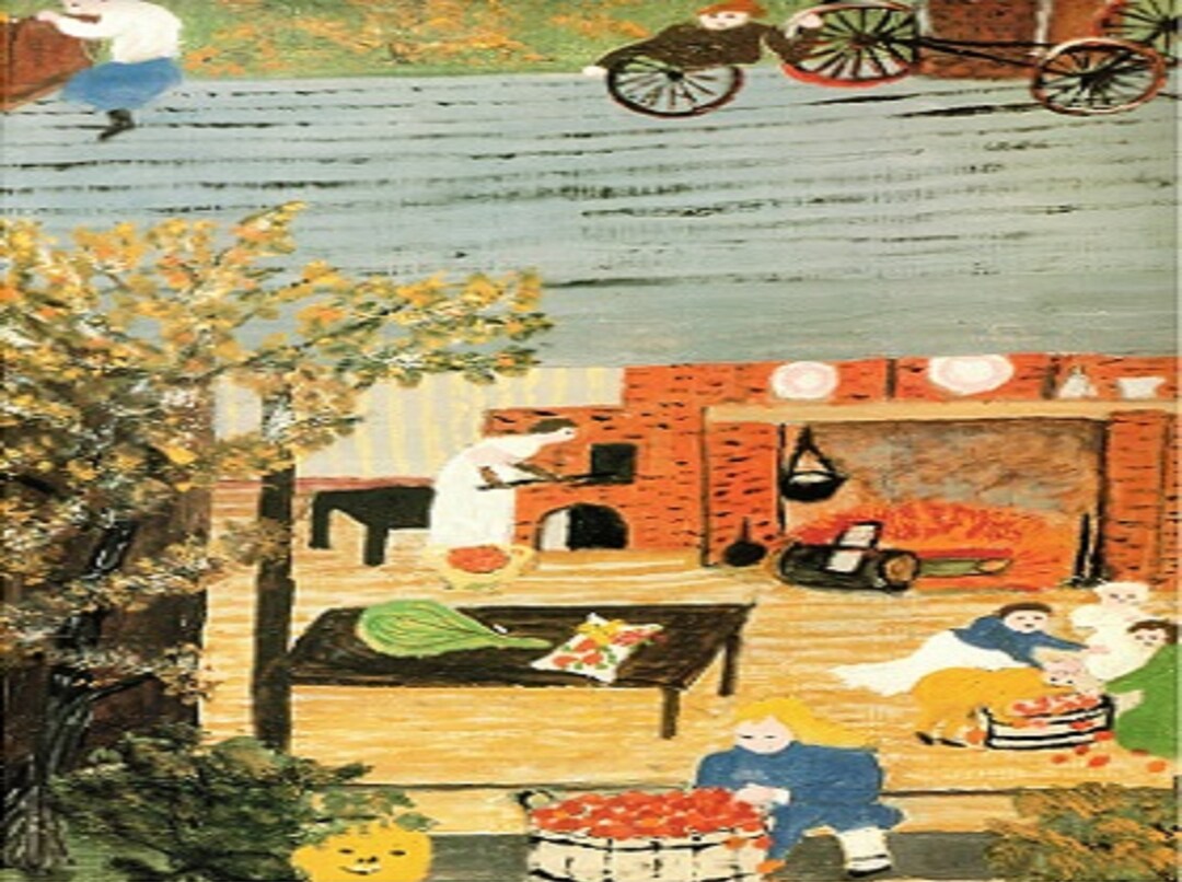 Grandma Moses: “halloween", Extremely Rare Full Page Bookplate Print ...