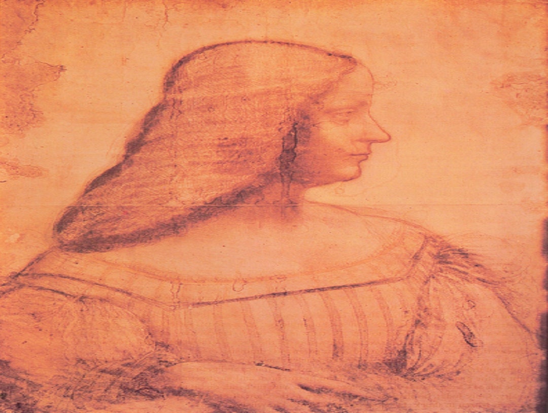 Leonardo Da Vinci: portrait of Isabella Deste, Extremely Rare Original ...