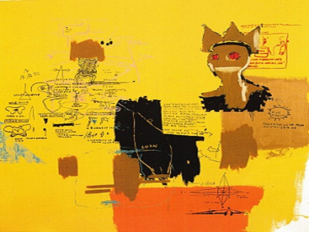 Jean-michel Basquiat: “blue Ribbon Ii", Extremely Rare Bookplate Print ...