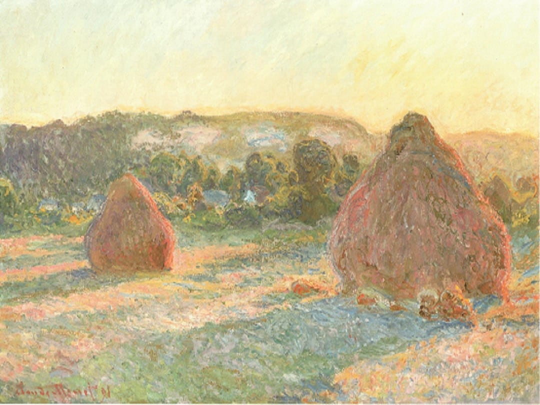 Claude Monet: “wheatstacks (end of Summer", Very Rare Vintage Bookplate ...