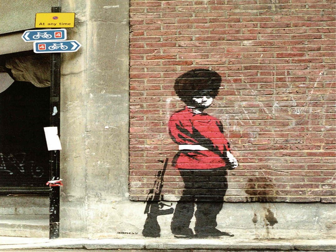 Banksy: “queen’s Guard", Extremely Rare Full-page Bookplate Print ...