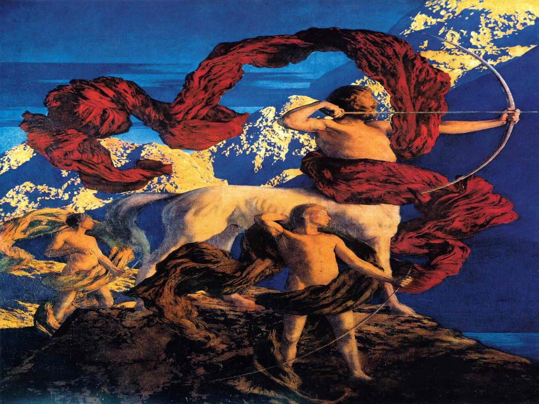 Maxfield Parrish: jason and His Teacher. Extremely Rare Original ...