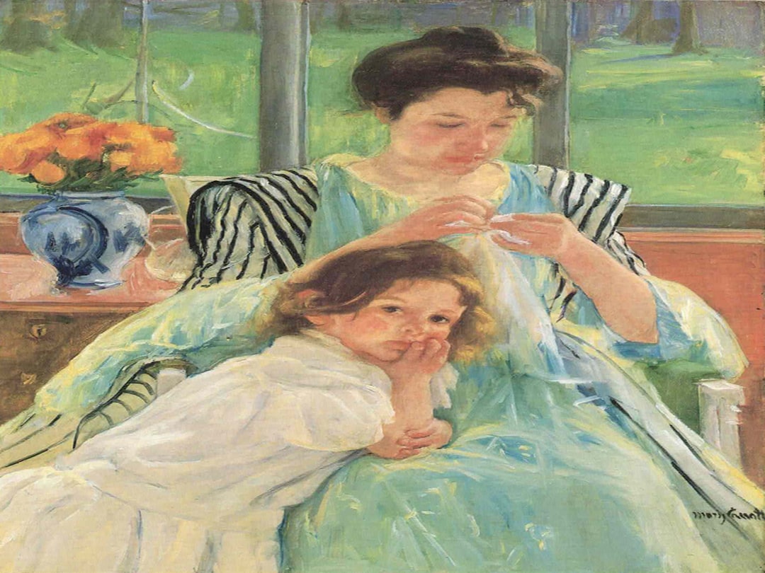 Mary Cassatt: "young Mother Sewing", Extremely Rare Original Bookplate ...