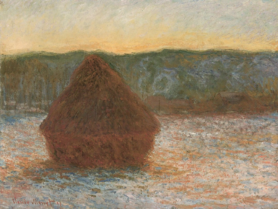 Claude Monet: “wheatstack (thaw, Sunset)", Very Rare Vintage Bookplate ...