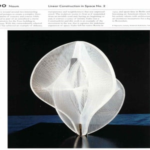 Naum Gabo: “linear Construction in Space No. 2", Extremely Rare Original Bookplate Print, Multi ...