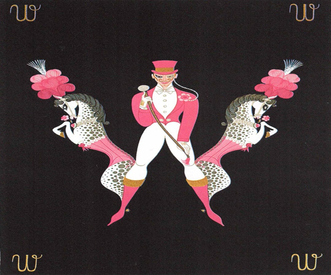 Erté: "the Alphabet Series “w", Extremely Rare Vintage Bookplate Print ...