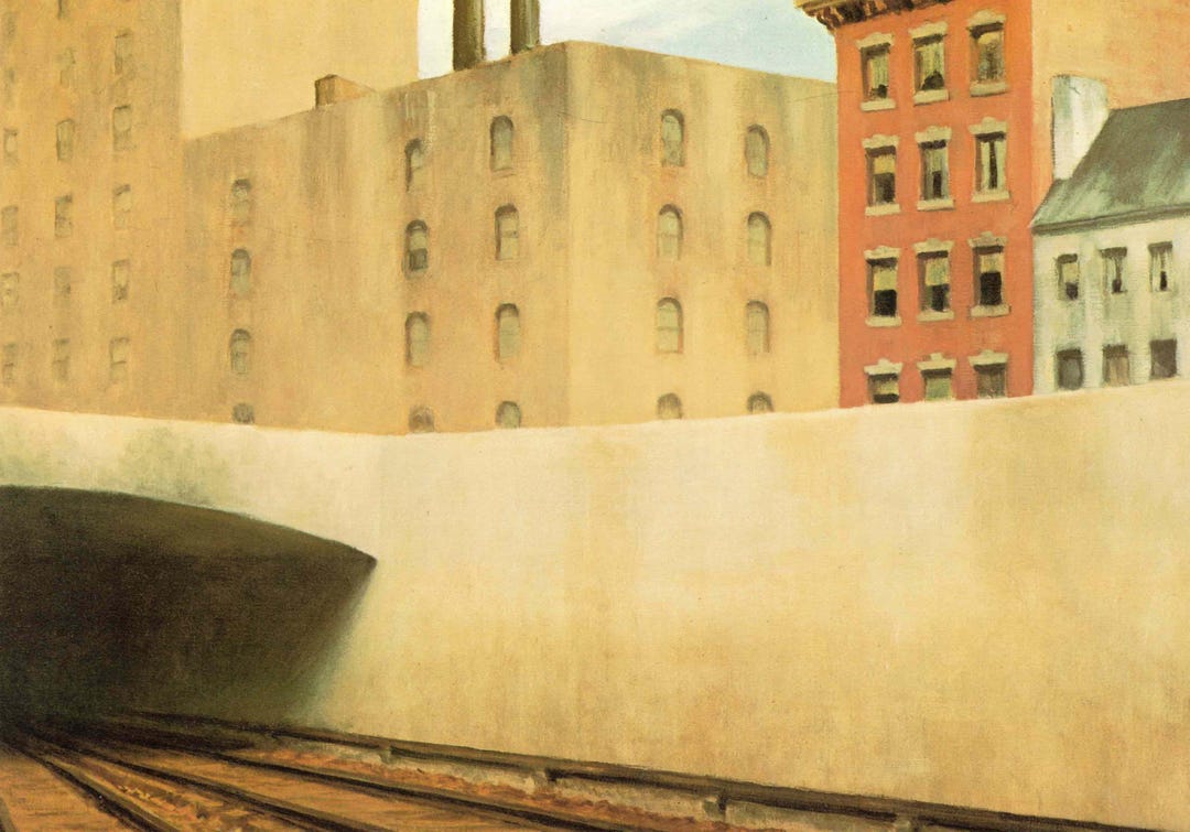 Edward Hopper: “approaching A City", Extremely Rare Vintage Bookplate ...