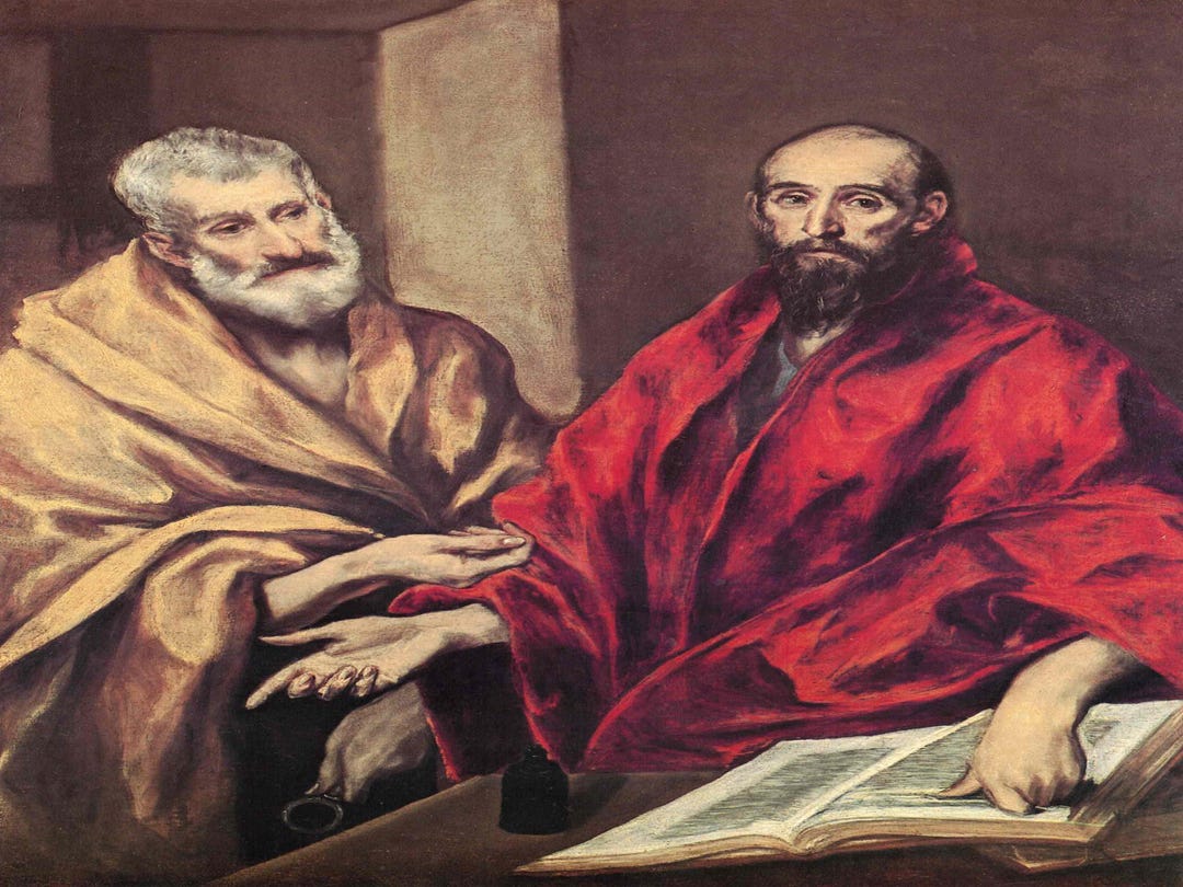 El Greco: "saint Peter and Saint Paul", Extremely Rare Original Vintage ...