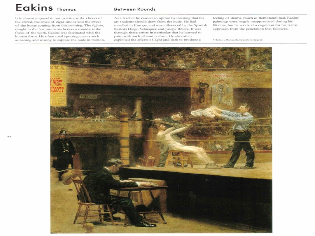 Thomas Eakins: “between Rounds", Extremely Rare Original Bookplate ...