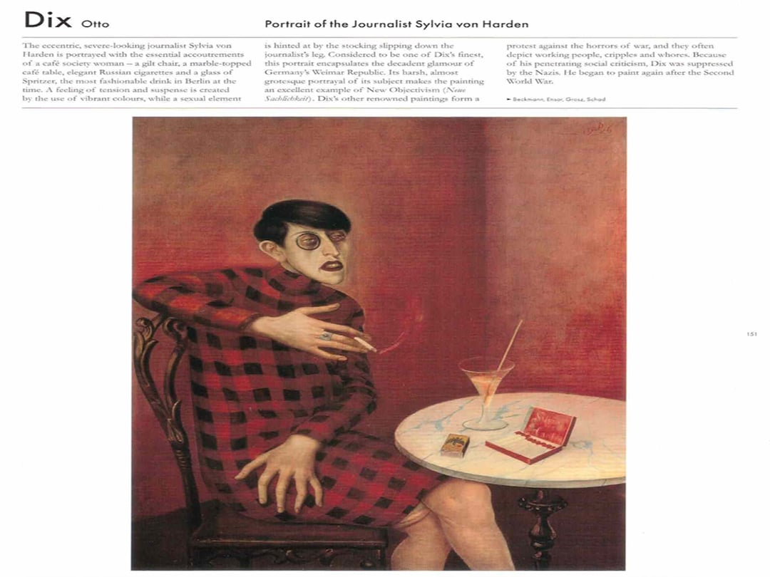 Otto Dix: portrait of Journalist Sylvia Von Harden, Extremely Rare ...