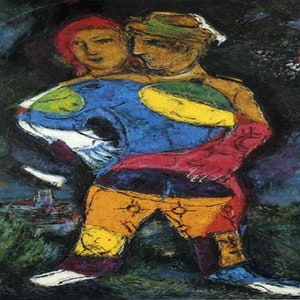 Marc Chagall: "the Walk", Extremely Rare Large Bookplate Print ...