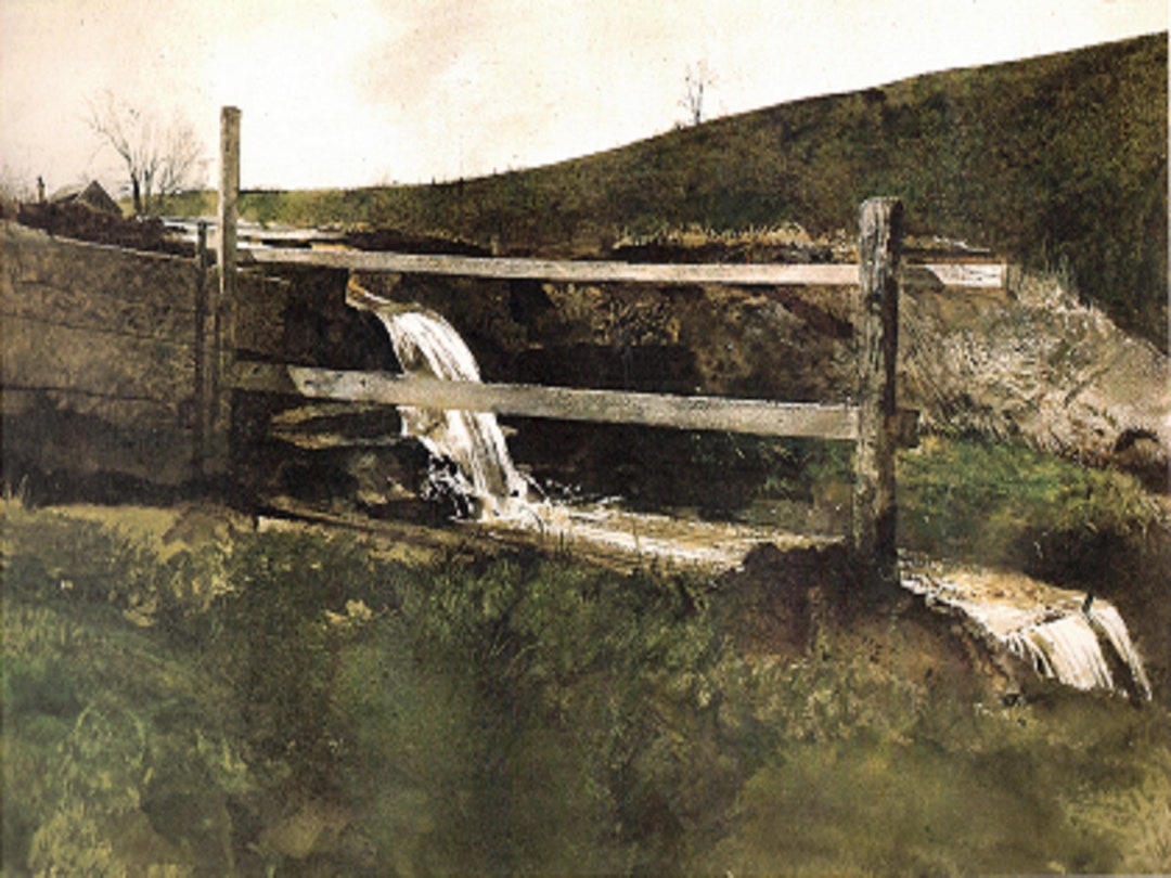 Andrew Wyeth: “spillway", Extremely Rare Vintage Bookplate Print ...