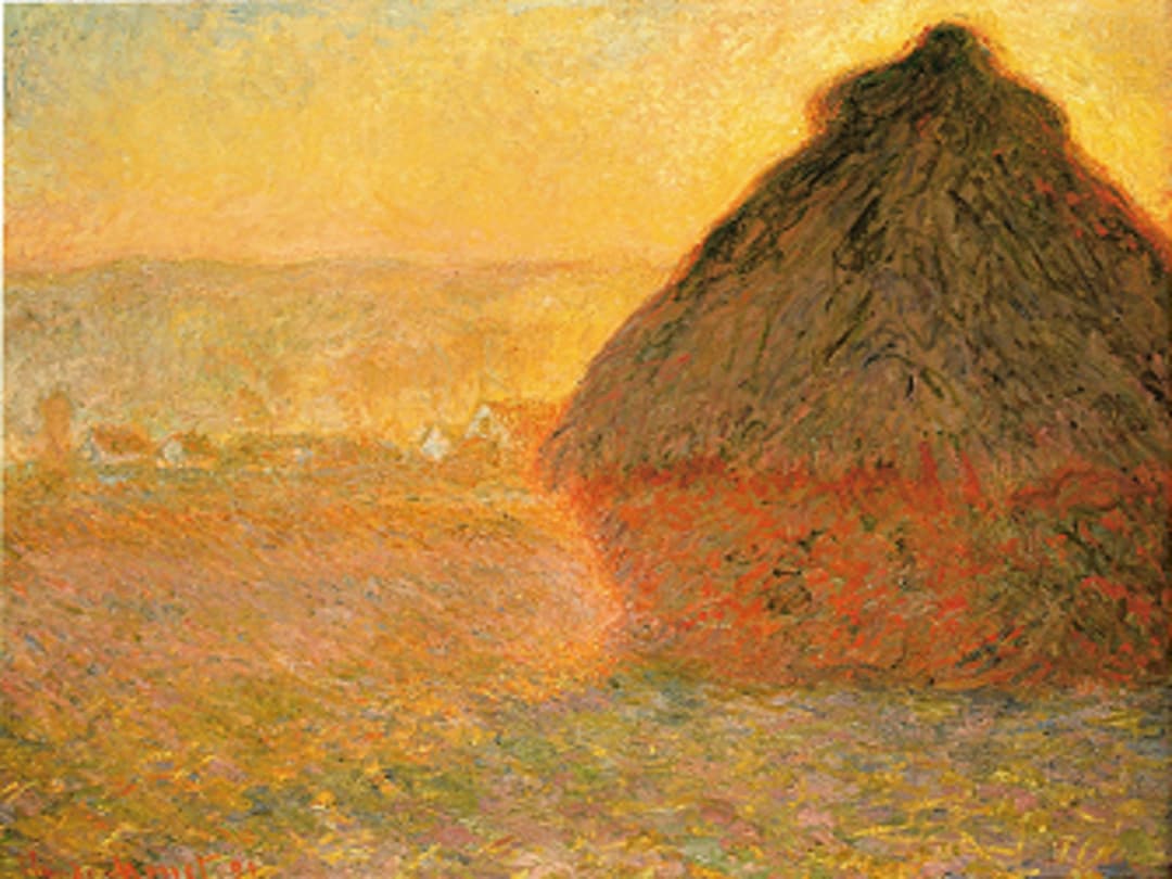 Claude Monet: “haystack at Sunset Near Giverny", Very Rare Bookplate ...