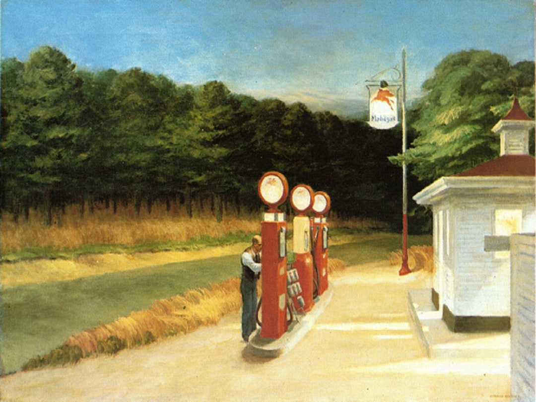 Edward Hopper: “gas", Extremely Rare Vintage Bookplate Print, Painting ...