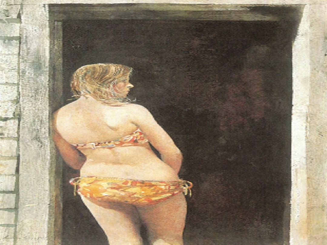 Andrew Wyeth: bikini, Extremely Rare Original Vintage Bookplate Print, Painting Circa 1968 ...