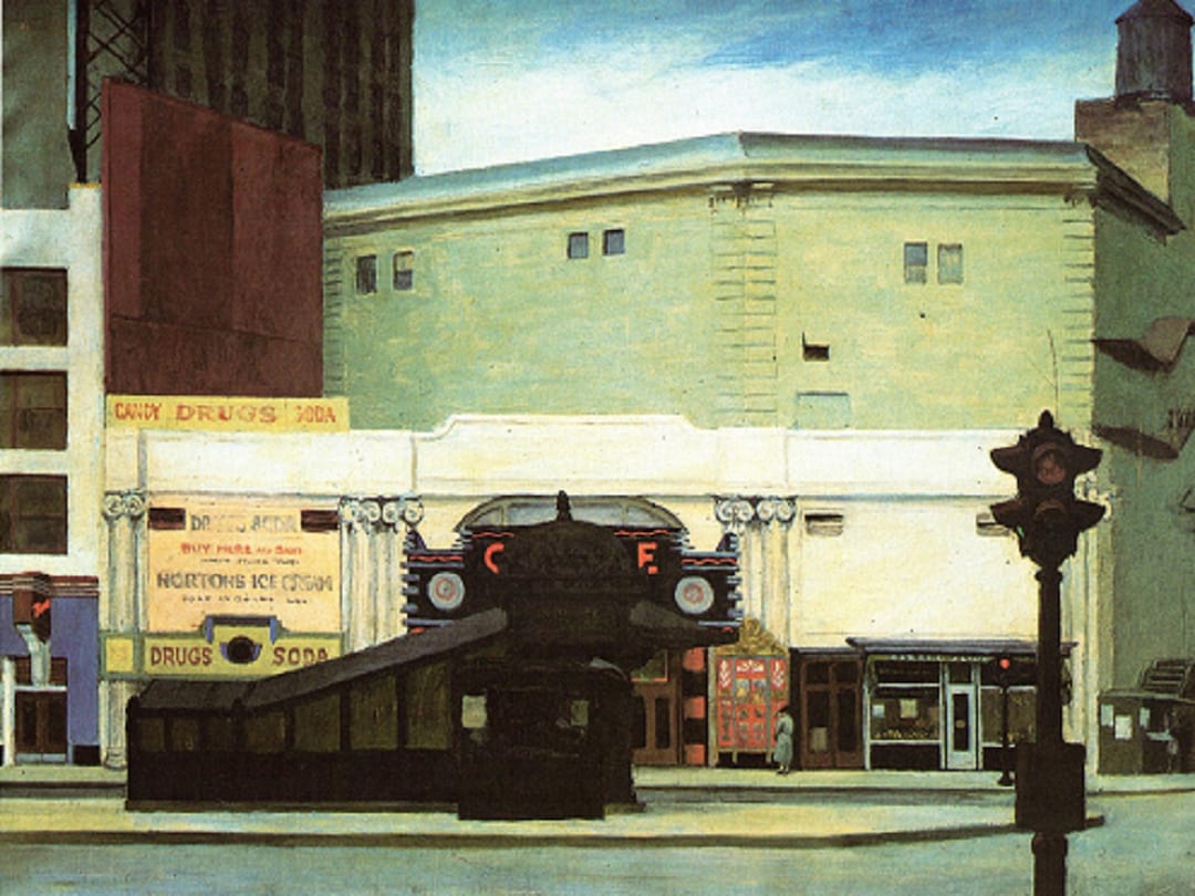 Edward Hopper: “the Circle Theater", Extremely Rare Vintage Bookplate ...