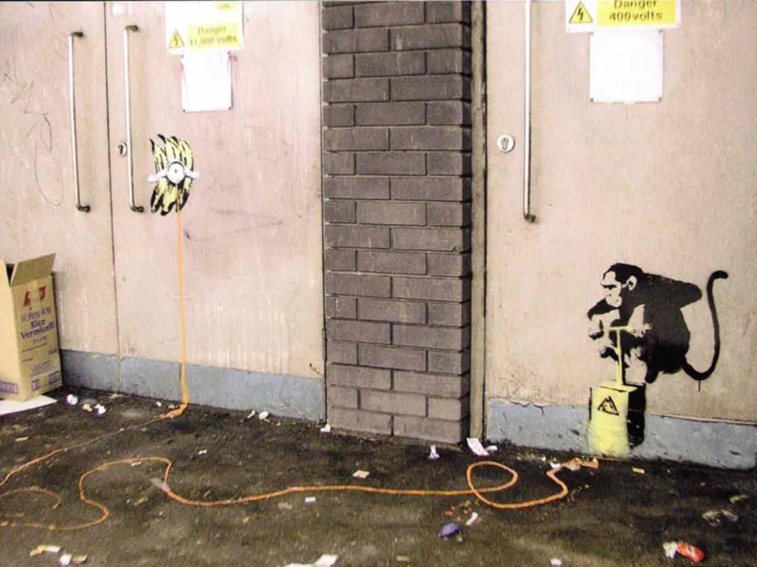 Banksy: “dynamite Monkey", Extremely Rare Original Bookplate Print ...