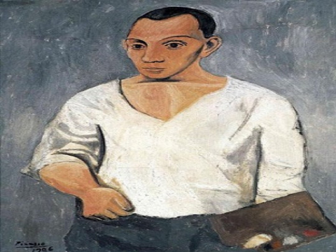 Pablo Picasso: "self-portrait With A Palette", Extremely Rare Original ...