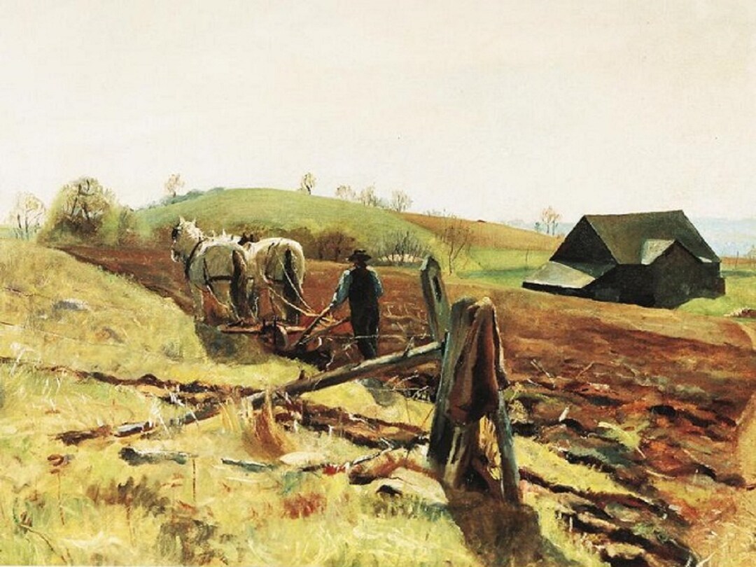 Andrew Wyeth: "spring Landscape at Kuerners", Extremely Rare Original ...