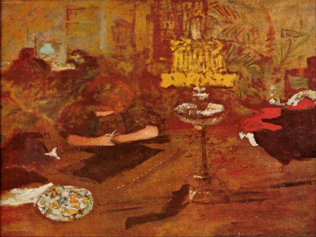 Pierre Bonnard: "young Woman in Lamplight", Extremely Rare Vintage ...
