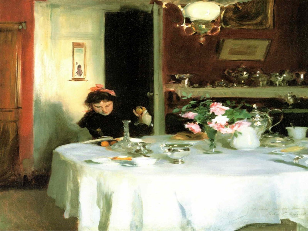 John Singer Sargent: “the Breakfast Table", Extremely Rare Vintage ...