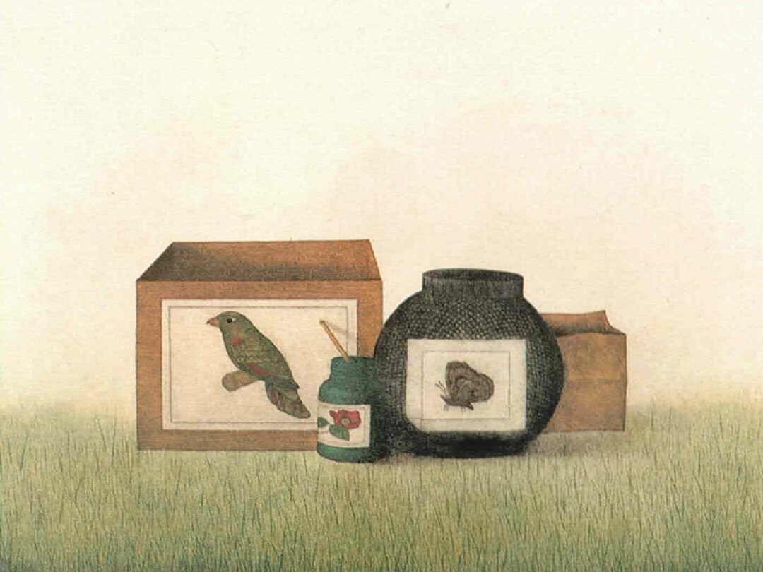 K.B. Hwang: "bird, Butterfly and Flower" Extremely Rare Original ...