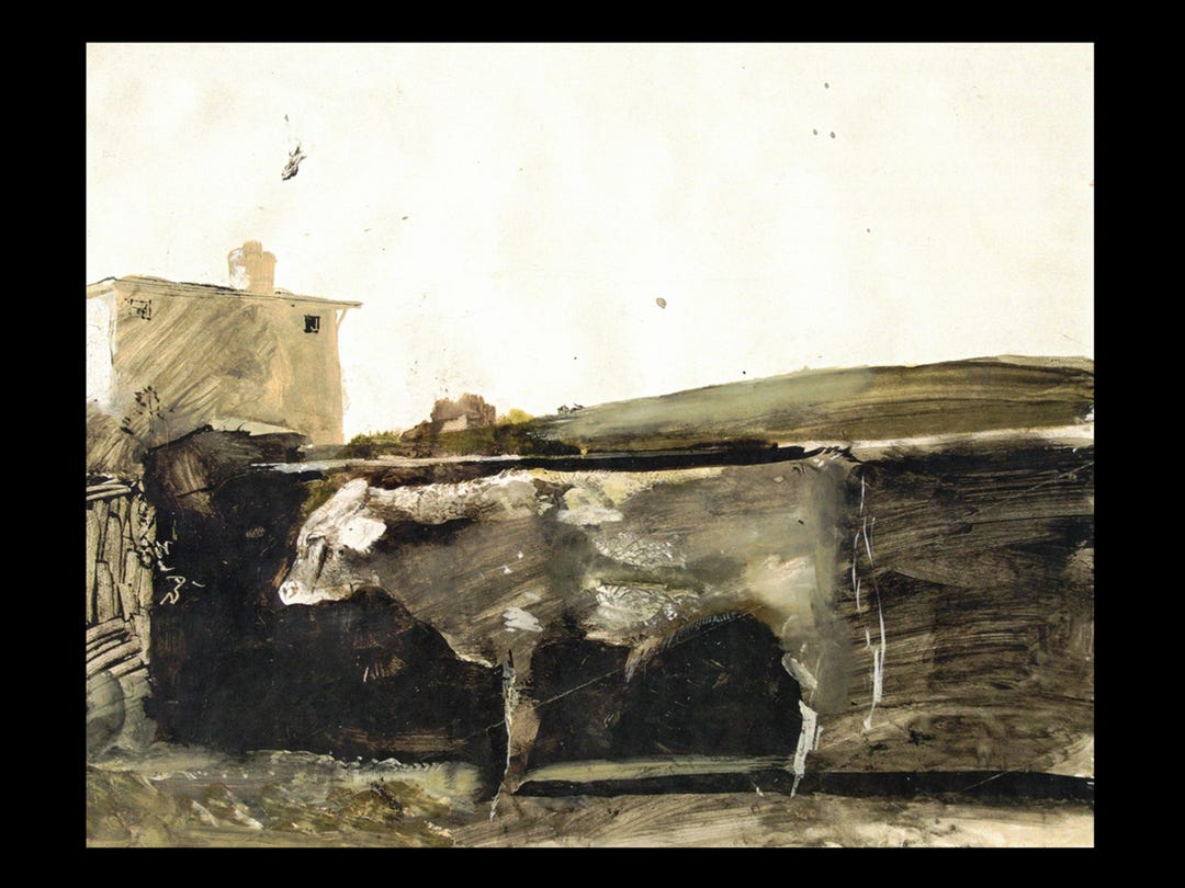 Andrew Wyeth: "young Bull, Study" Extremely Rare Original Bookplate ...