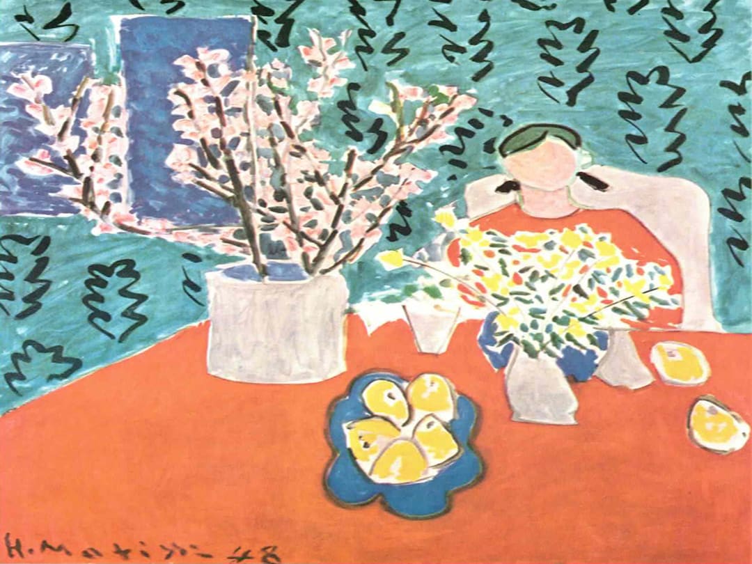 Henri Matisse: "plum Tree Branch With Green Background", Extremely Rare ...