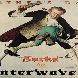 Norman Rockwell: “interwoven Socks Advertisement 1935” Extremely Rare Vintage Bookplate Print ...