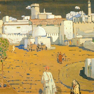 Wassily Kandinsky: “arab Town", Extremely Rare Vintage Bookplate Print ...