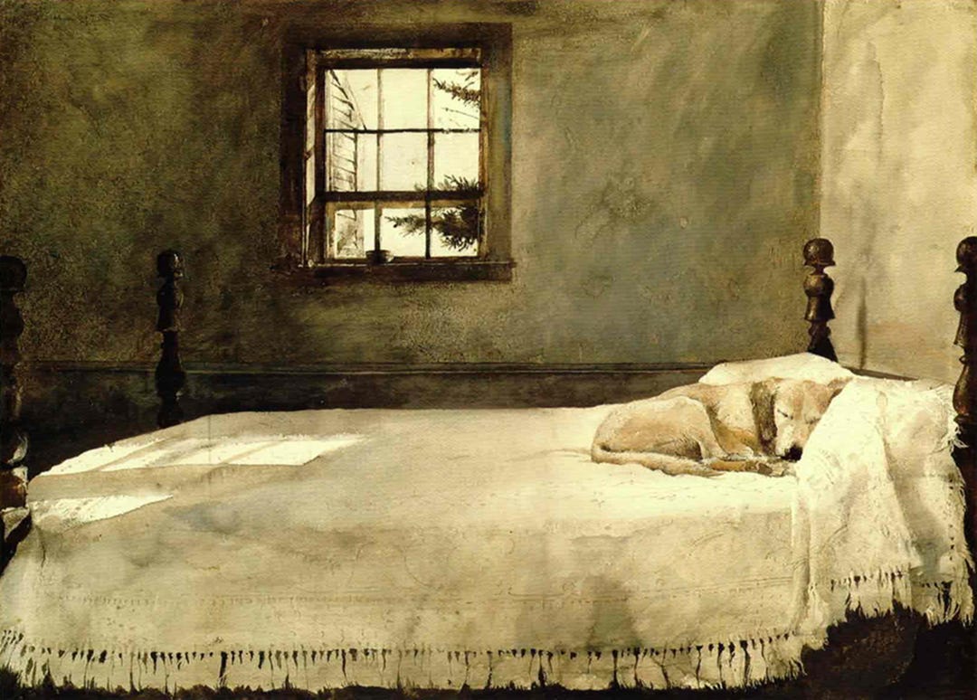 Andrew Wyeth: "master Bedroom", Extremely Rare Original Bookplate Print, Painting Circa 1965 ...