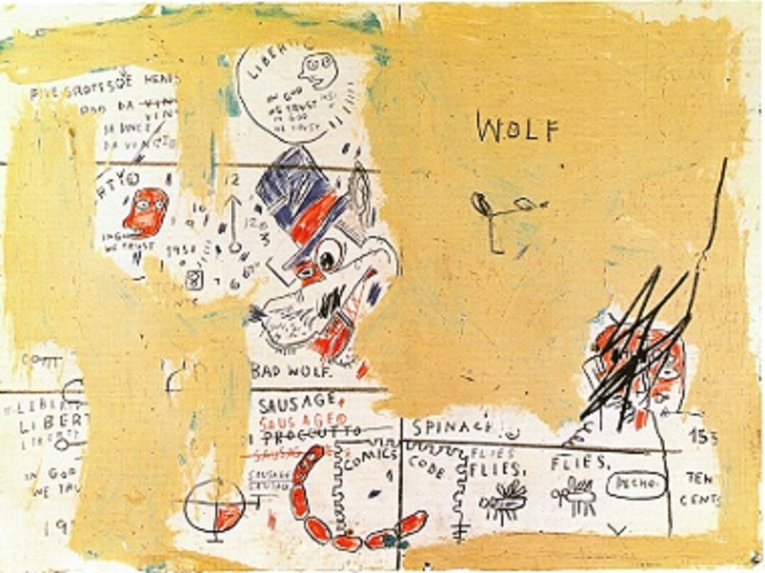 Jean-michel Basquiat: wolf Sausage, Extremely Rare Original Bookplate ...