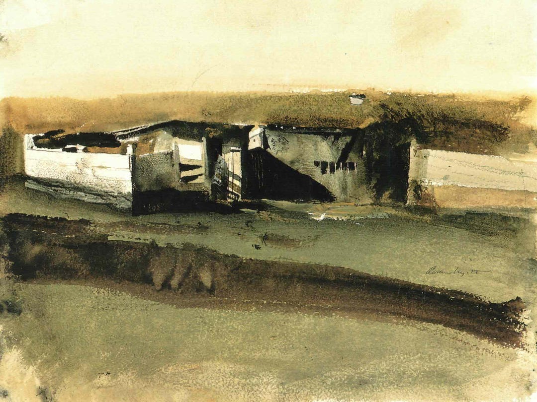 Andrew Wyeth: "untitled, 1955", Extremely Rare Vintage Bookplate Print ...