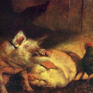 Jamie Wyeth: “night Pigs", Extremely Rare Vintage Bookplate Print ...